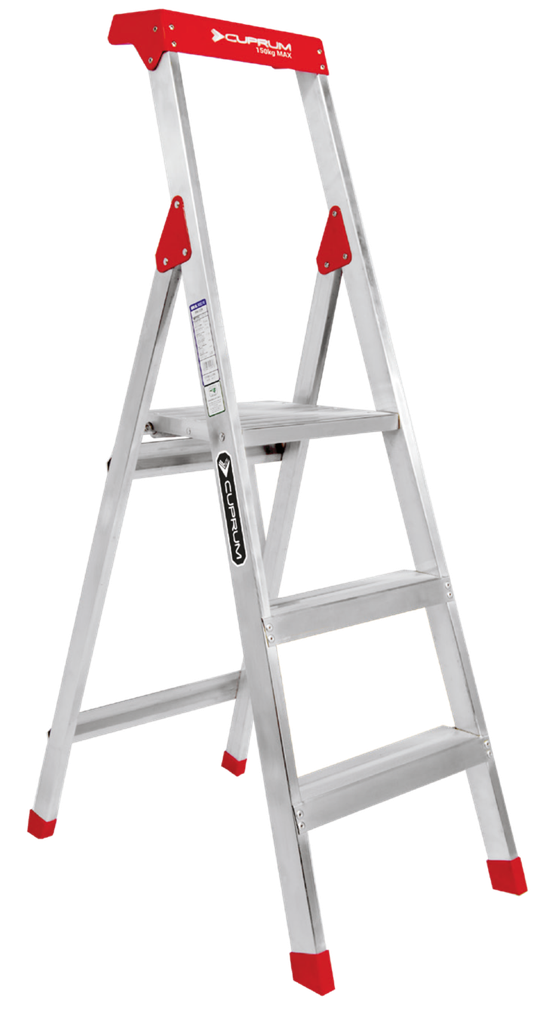 CUPRUM LADDER 3-FOOT ALUMINUM LADDER WITH PLATFORM, TYPE III, 200-POUND ...