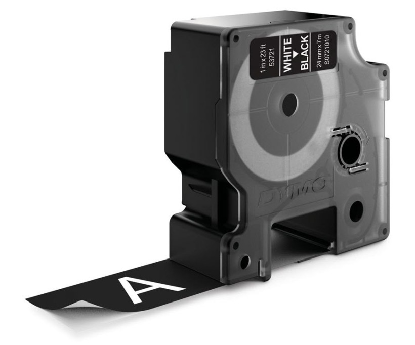 D1 Standard Labels 24mm x 7mtr - Black on Yellow - 53718 / S0721010 ...